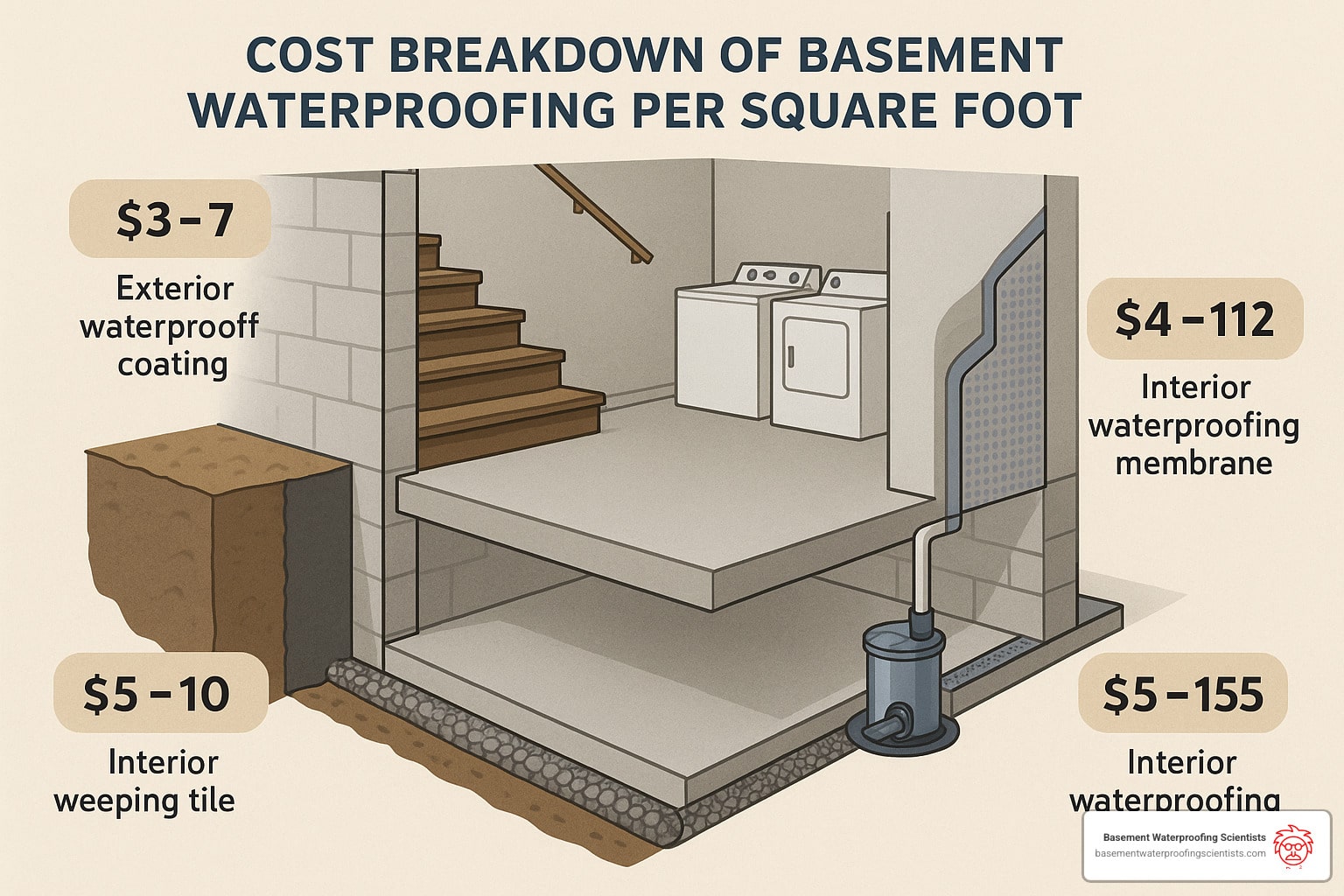 basement waterproofing cost per square foot: 2025 Top Value Guide